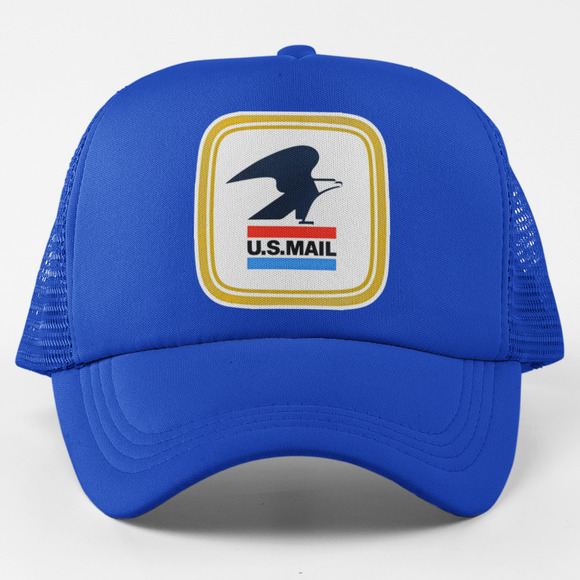 Accessories | New Us Mail Mailman Retro Logo Trucker Mesh Snapback Hat Blue | Poshmark